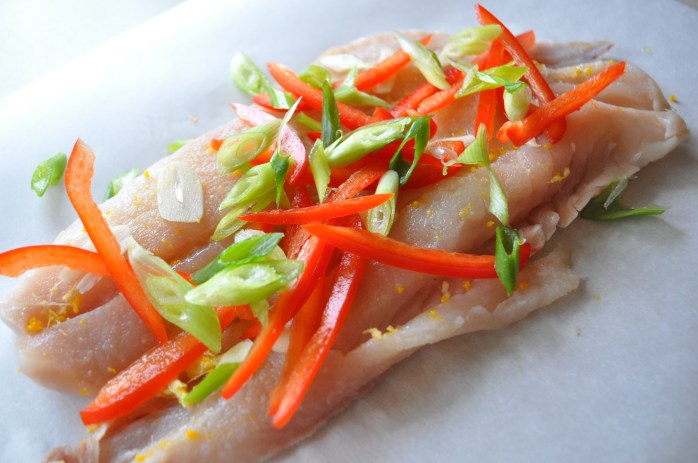 Rockfish In A Pocket – Asian Style with Tangy Sesame Salad – gluten ...