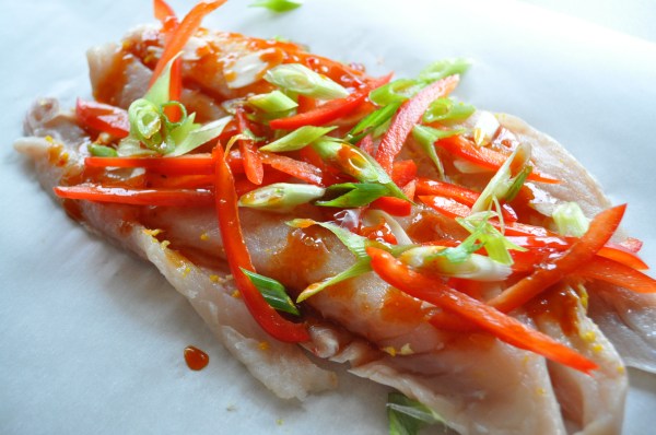 Rockfish In A Pocket – Asian Style with Tangy Sesame Salad – gluten ...